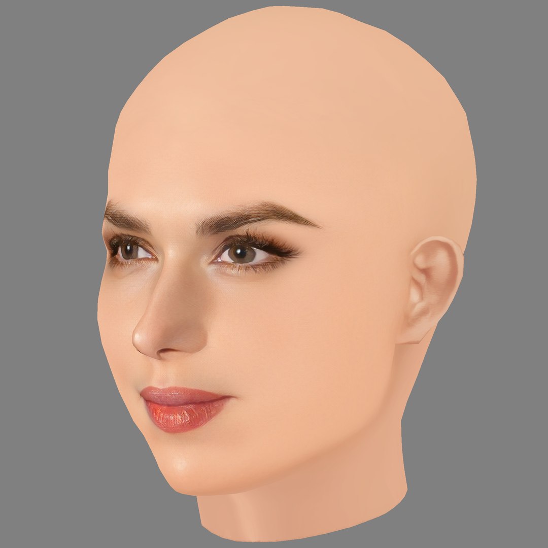 3D Model Rachel Weisz Head - No Hair - Low Poly Head For Game ...
