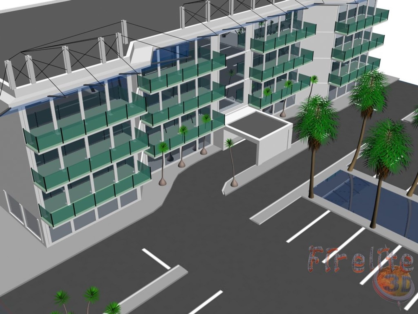 Unit Condo Building 3d Model