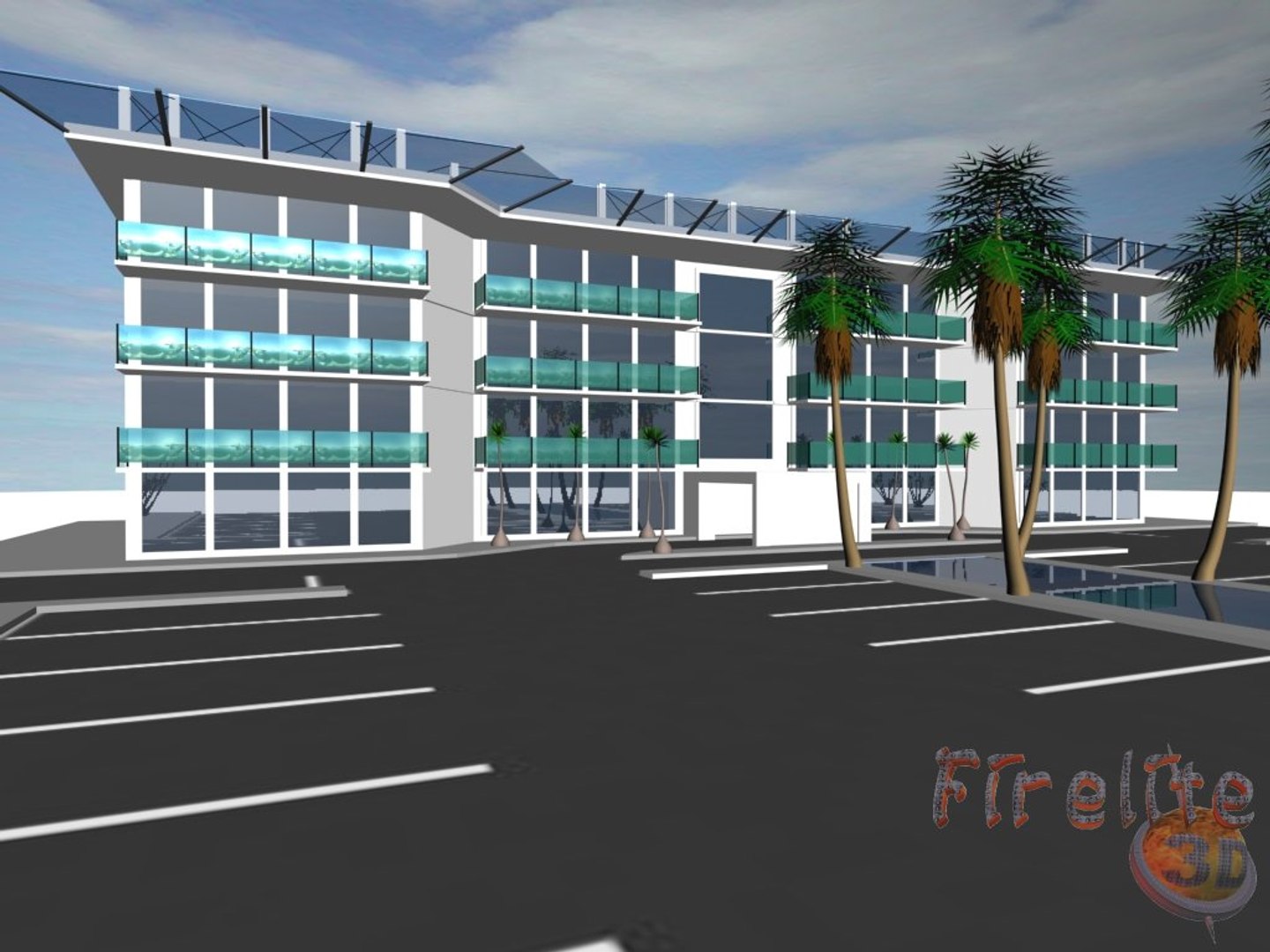 Unit Condo Building 3d Model
