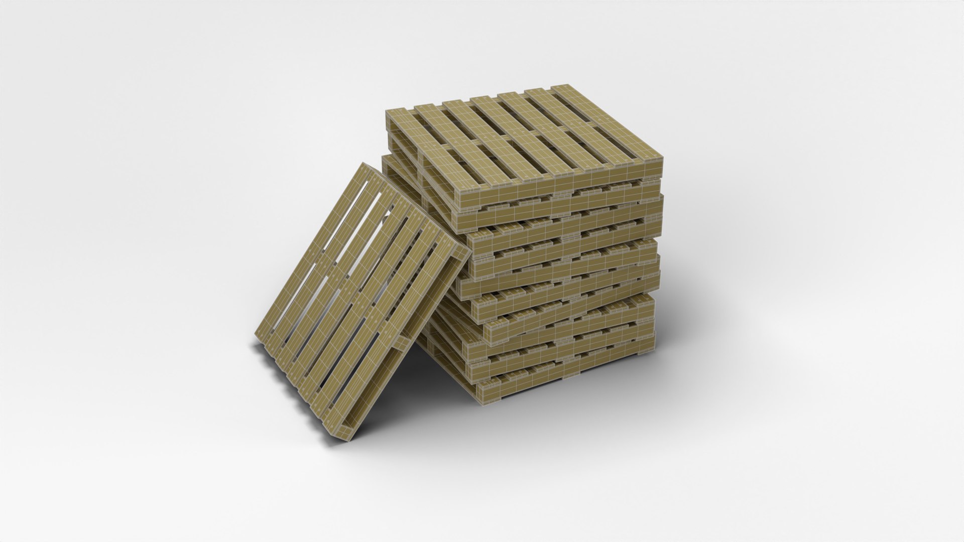 Stacks Of Wooden Pallet 3D Model - TurboSquid 2068036