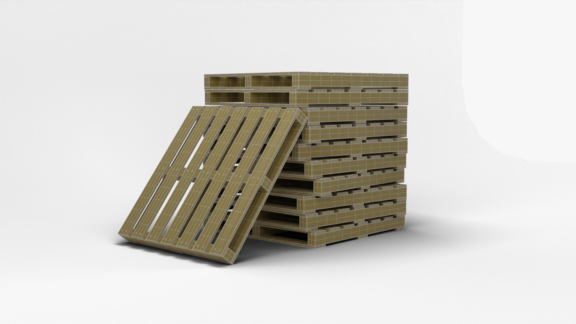 Stacks Of Wooden Pallet 3D Model - TurboSquid 2068036