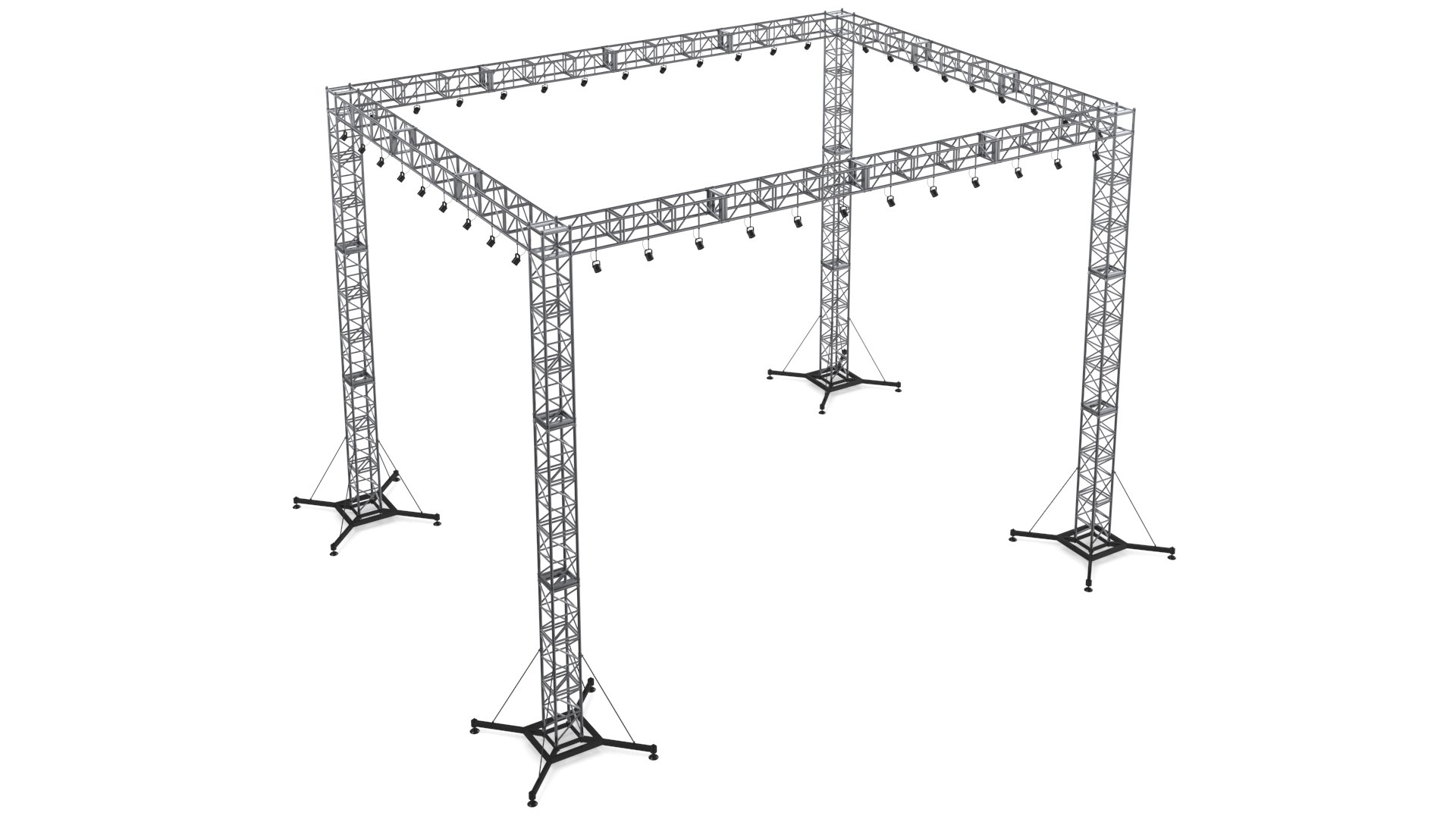 Stage Truss System With LED Lights 1 3D Model - TurboSquid 2282445