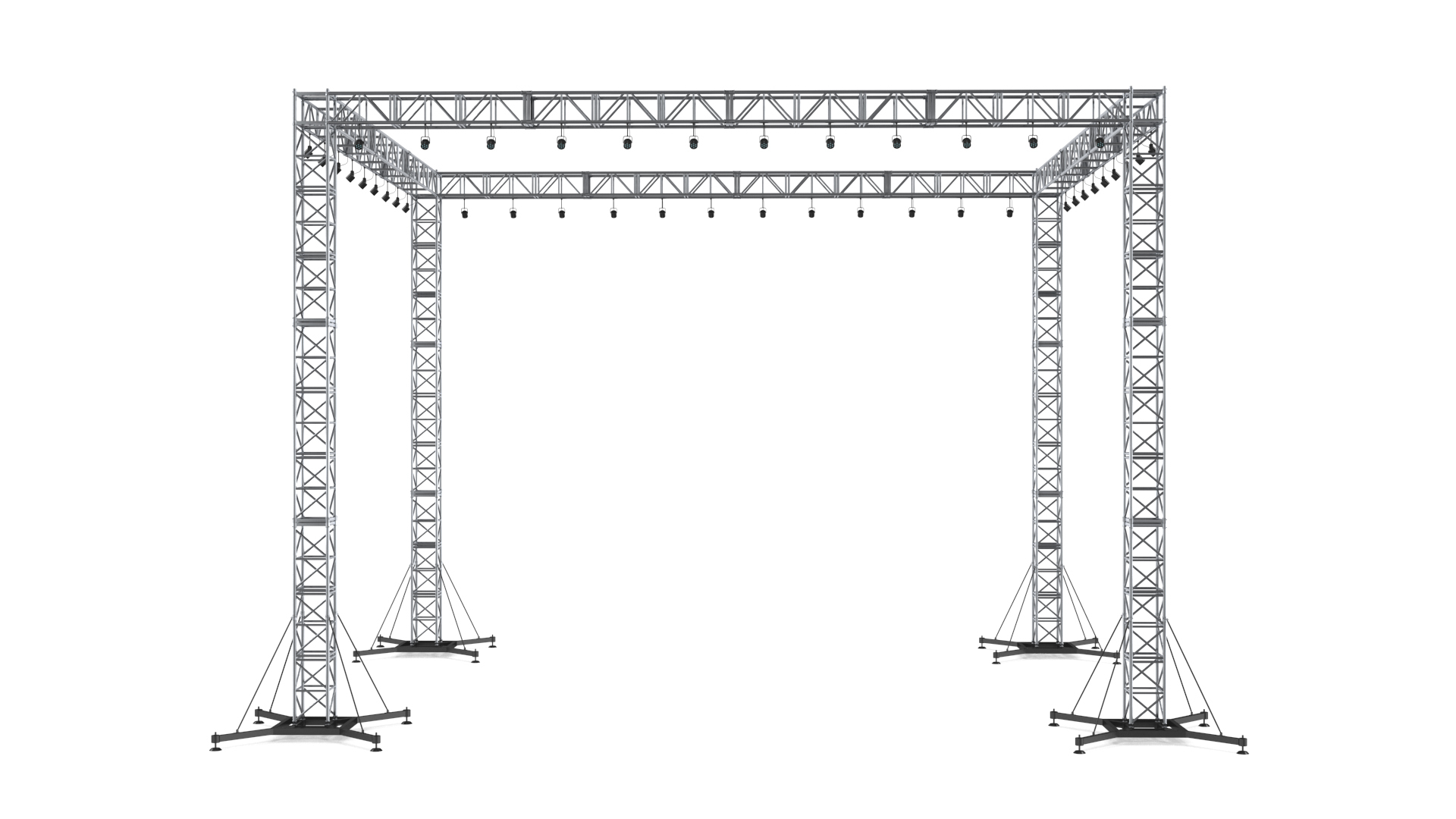 Stage Truss System With LED Lights 1 3D Model - TurboSquid 2282445