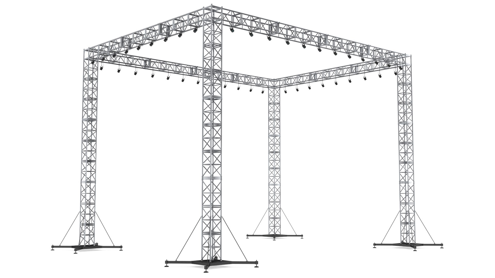 Stage Truss System With LED Lights 1 3D Model - TurboSquid 2282445