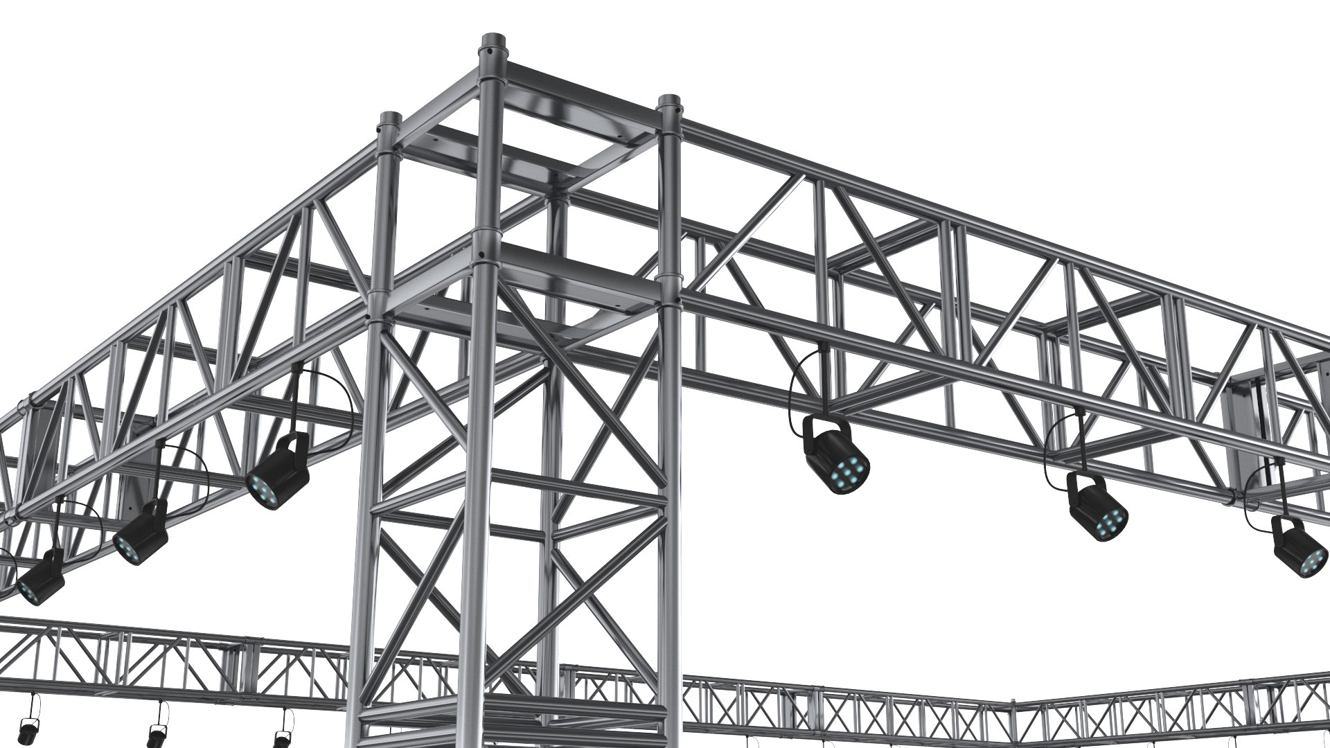 Stage Truss System With LED Lights 1 3D Model - TurboSquid 2282445