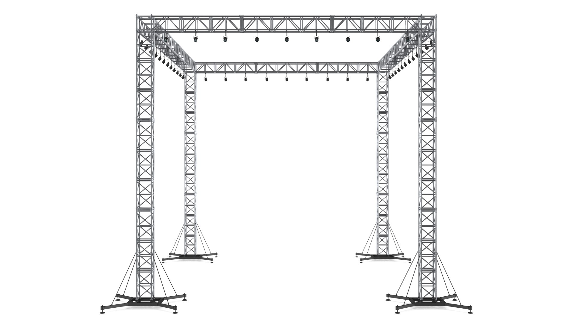 Stage Truss System With LED Lights 1 3D Model - TurboSquid 2282445