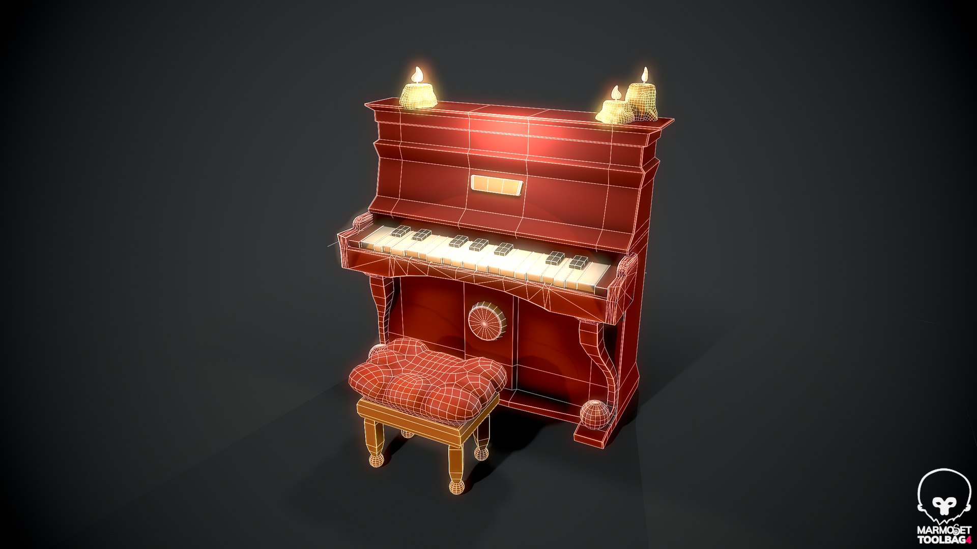 Stylized Piano Model - TurboSquid 2105832