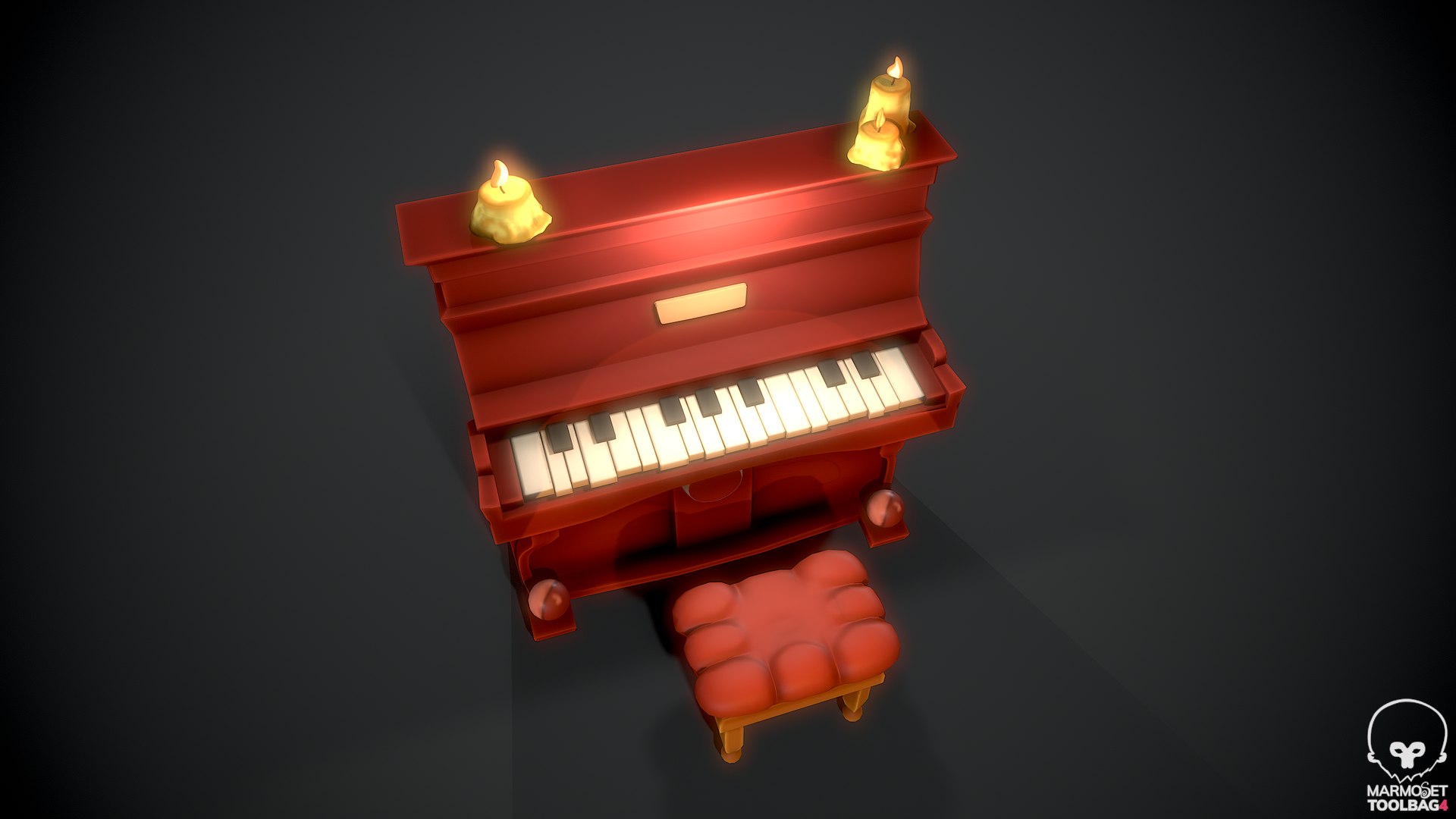 Stylized Piano Model - TurboSquid 2105832