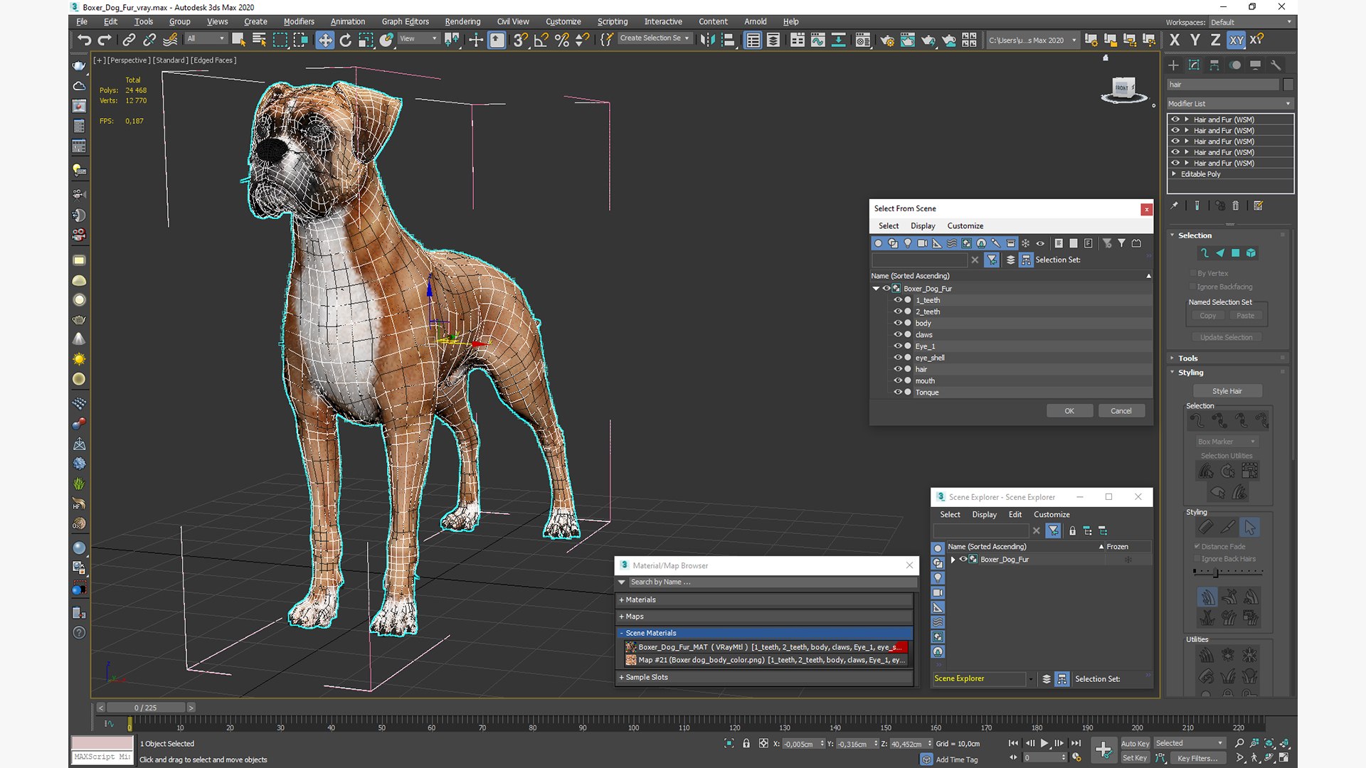 3D Boxer Dog Fur Model - TurboSquid 2250598