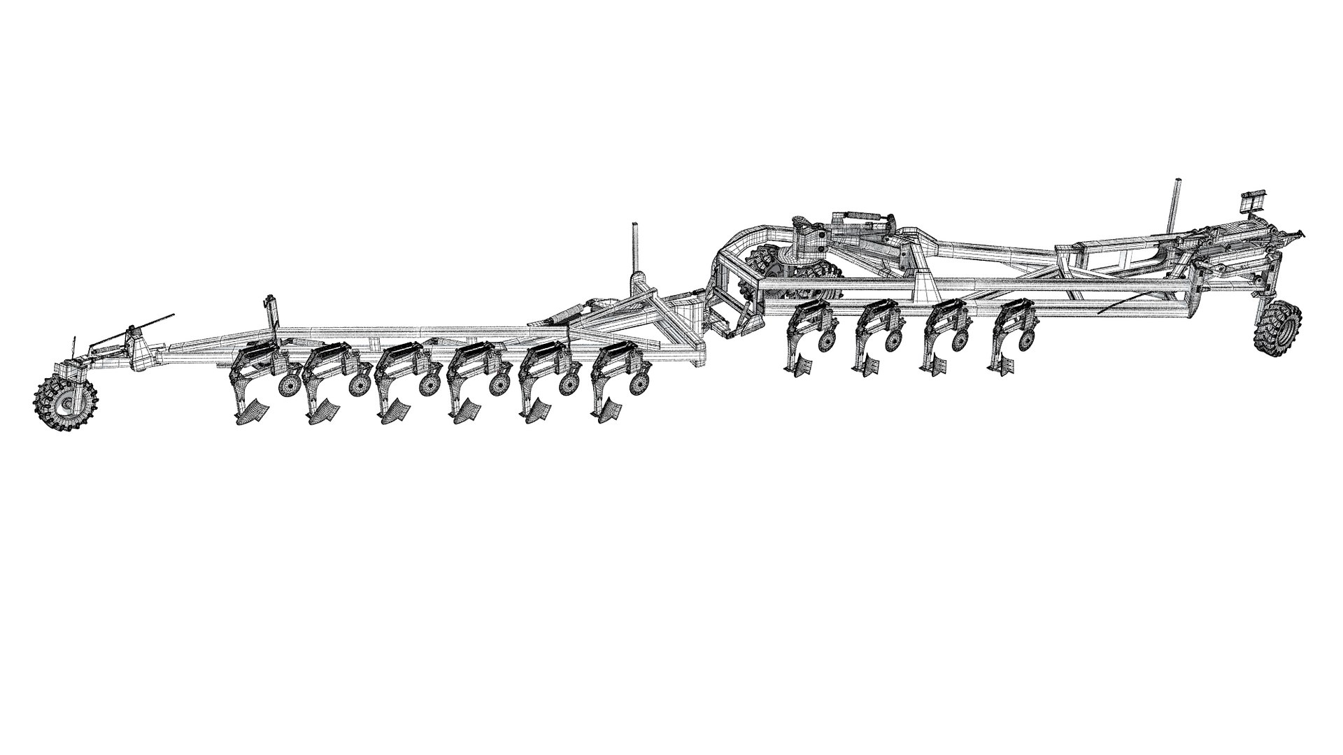 Semi Mounted Farm Plough 3D Model - TurboSquid 2144338