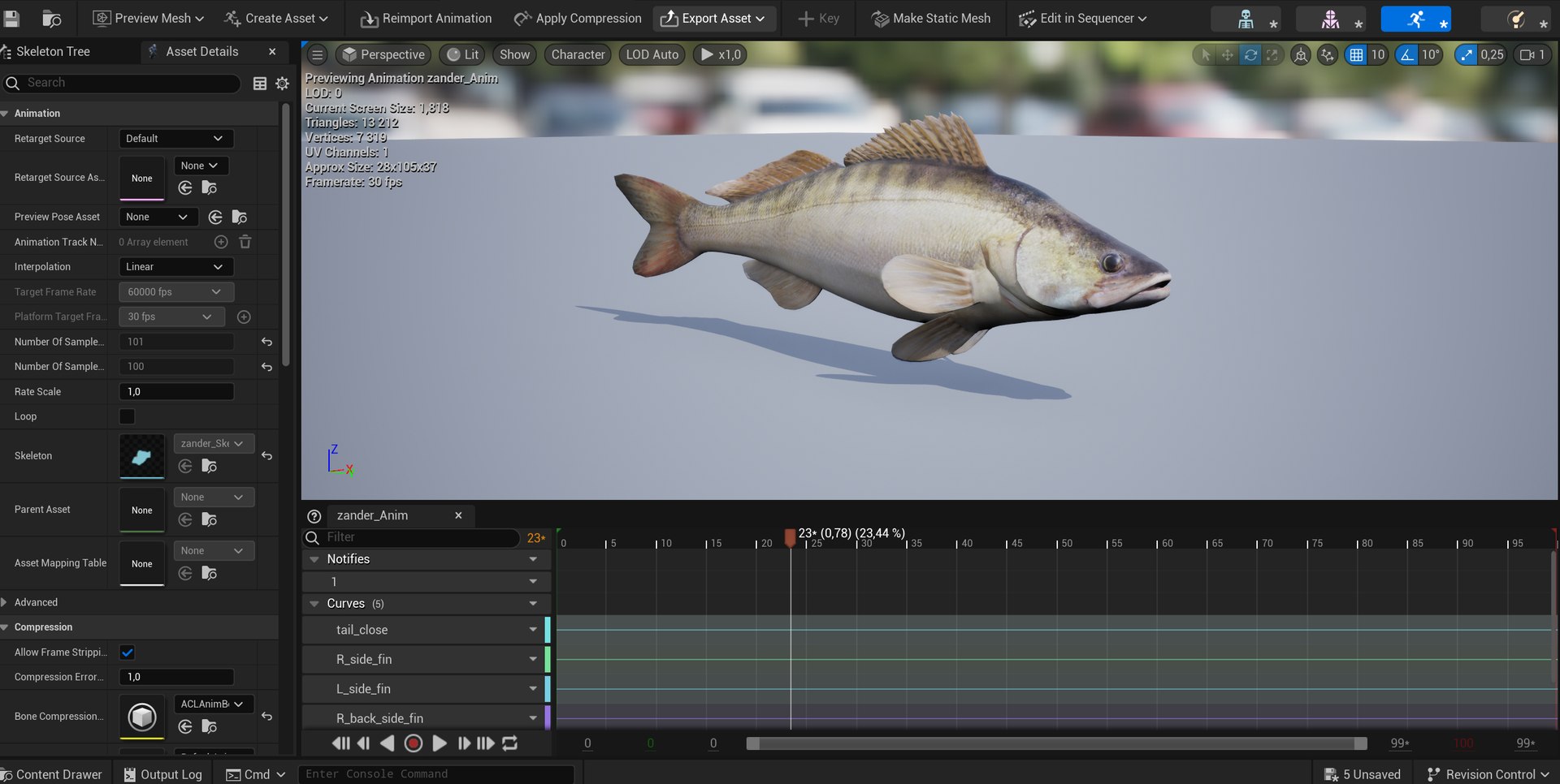Zander Animated 3D Model - TurboSquid 2400936