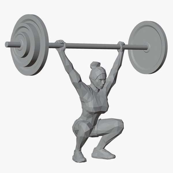 Druk 3D Snatch Pose Kobieta sztangista Model 3D - TurboSquid 2199436
