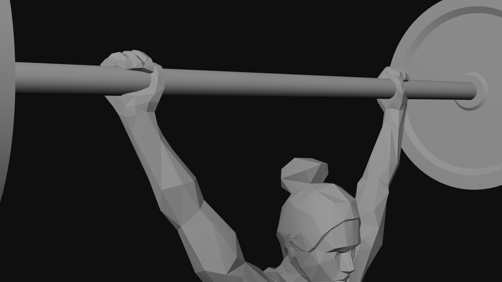3D Printing LowPoly Snatch Pose Female Weightlifter 3D Model ...