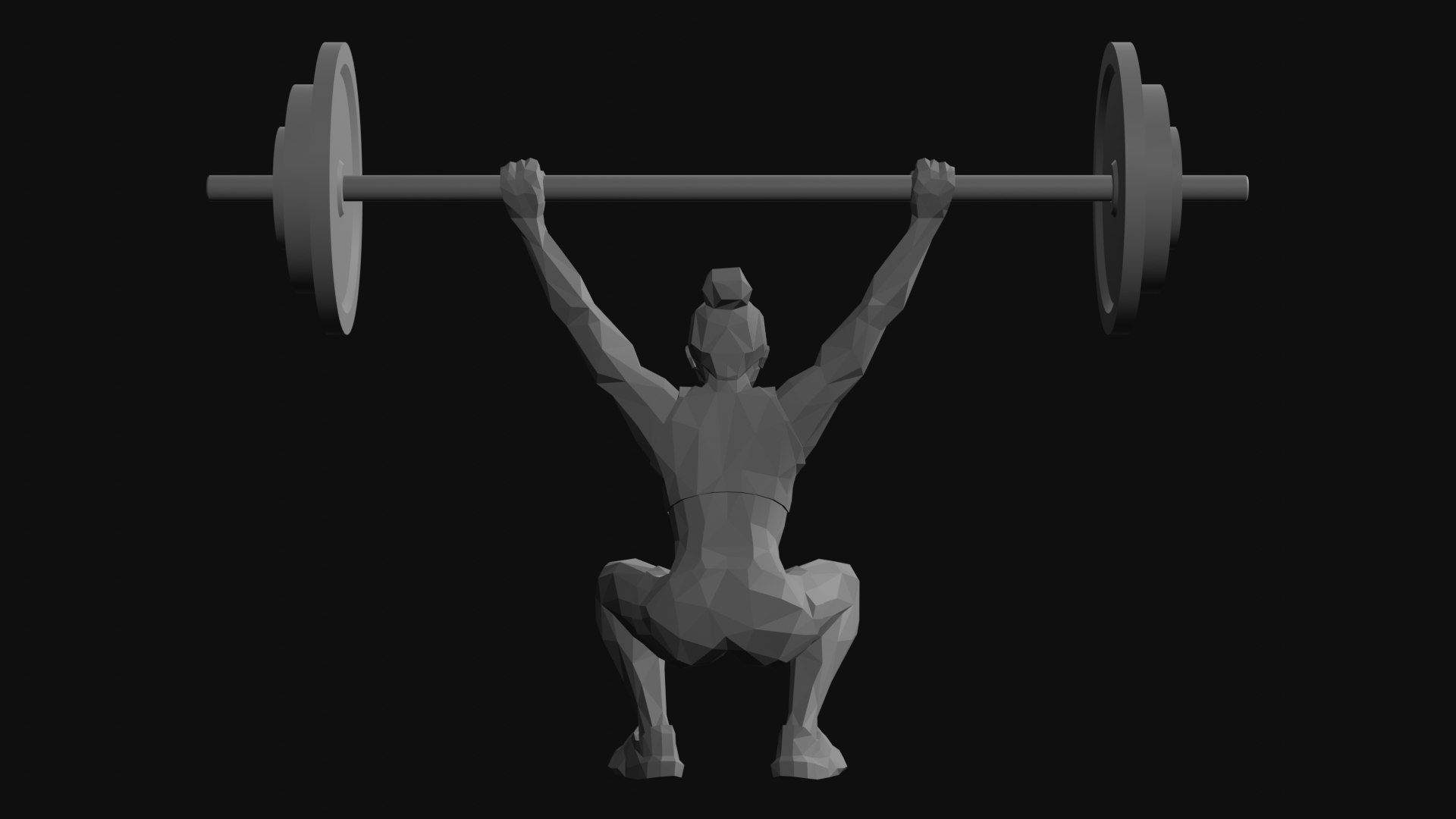 3D Printing LowPoly Snatch Pose Female Weightlifter 3D Model ...