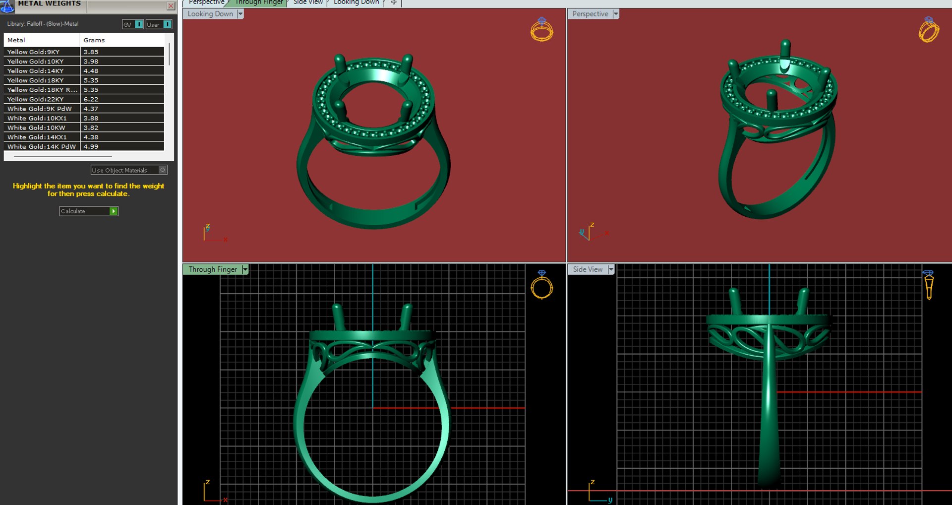 3D 3 Models Radiant Oval Round Big Stone STL 3DM Women Rings 3D Model Collection Model ...