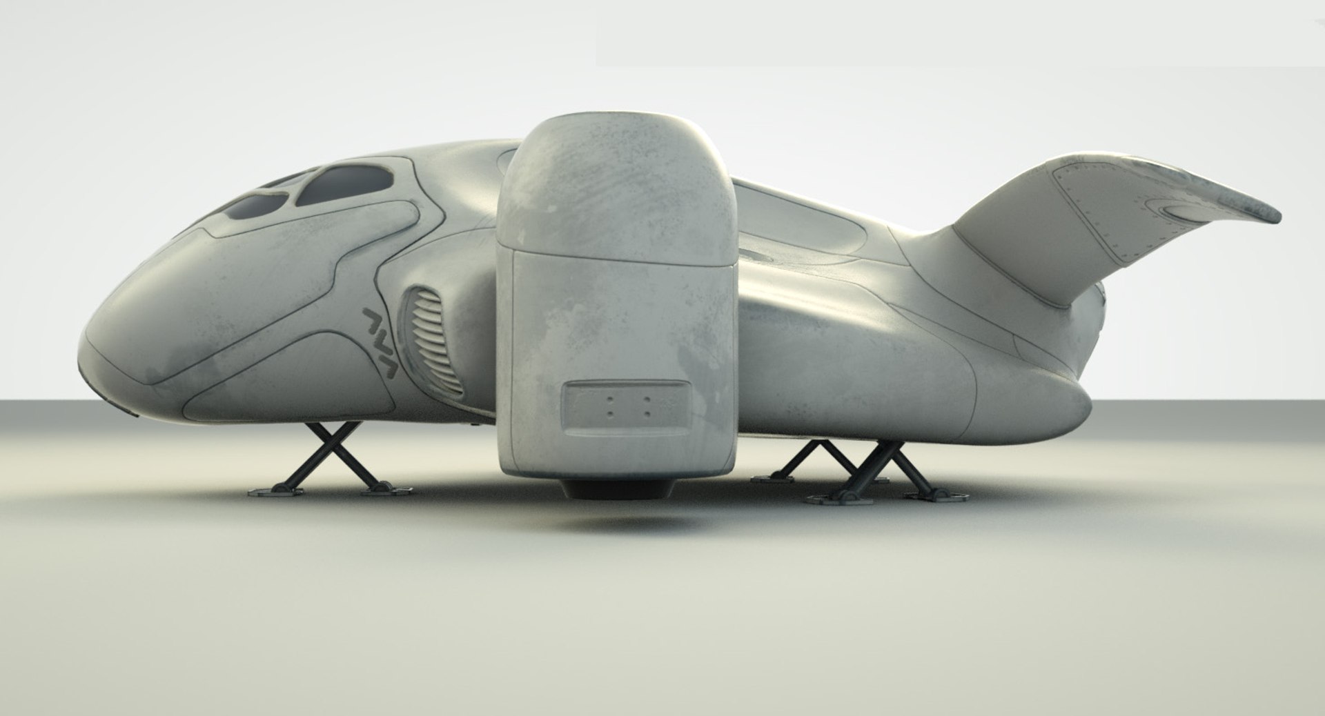 3d Model Of Cruiser Futuristic Spaceship