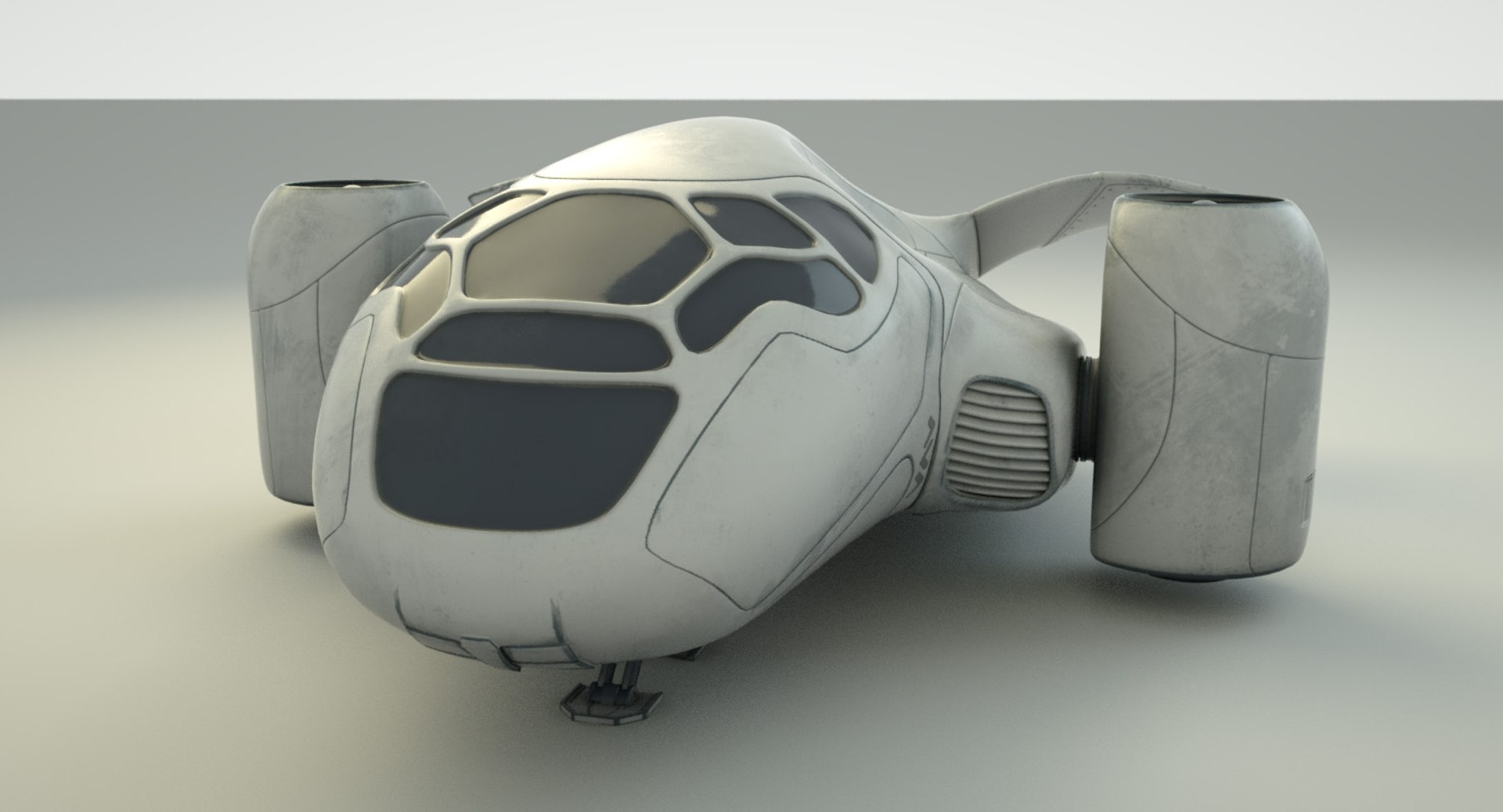 3d Model Of Cruiser Futuristic Spaceship