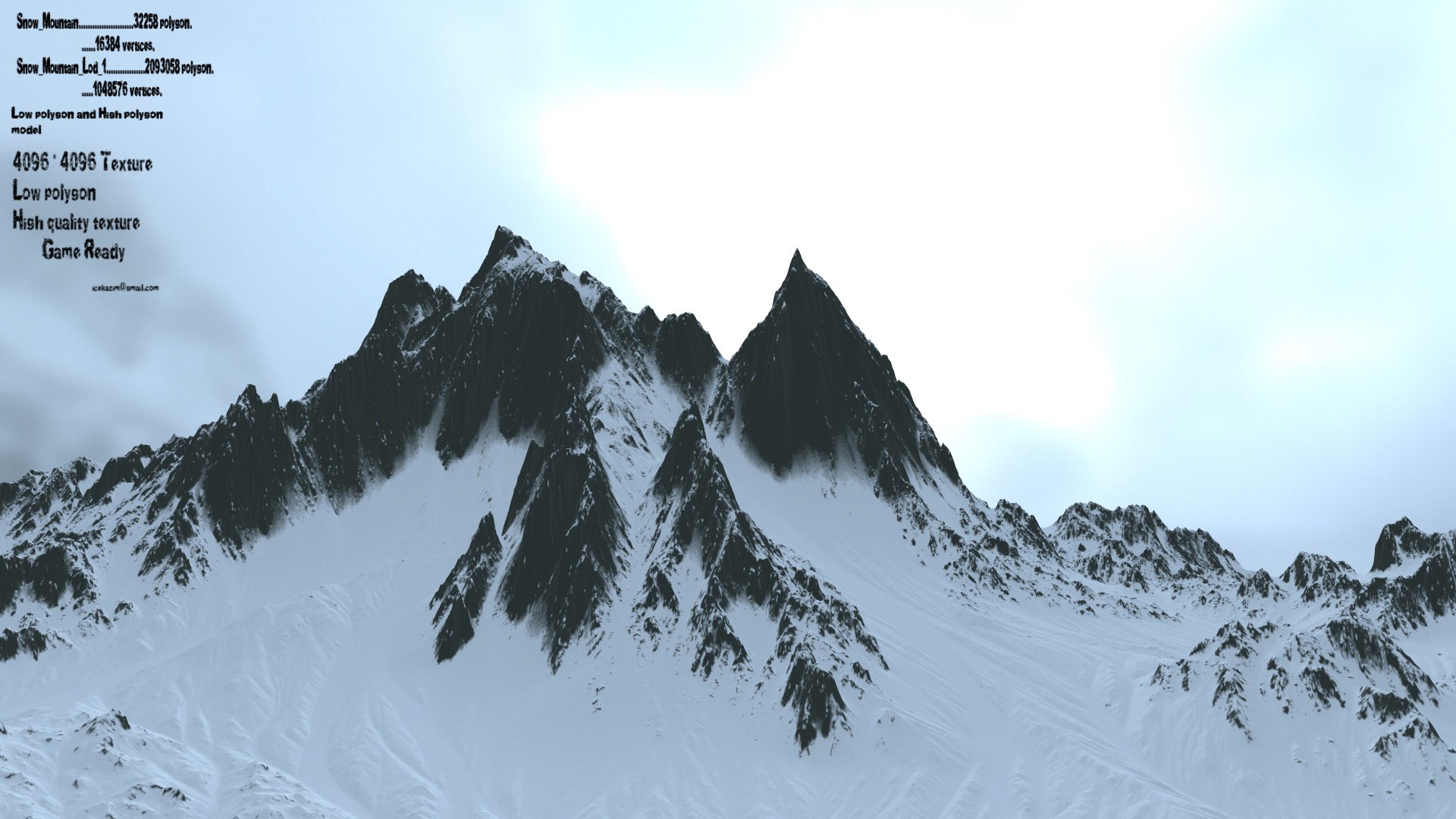 Snow mountain model - TurboSquid 1232964