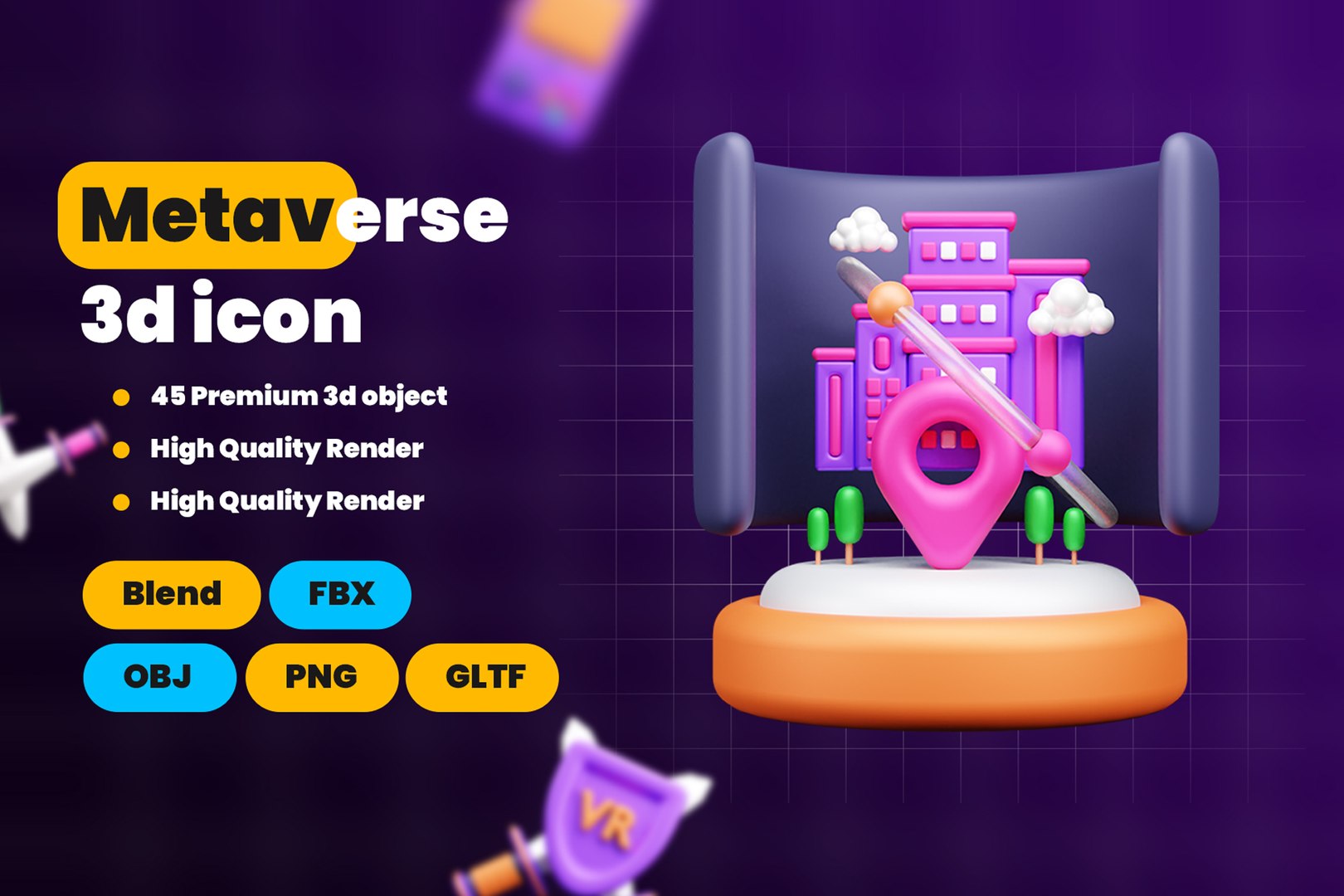 Metaverse 3d Illustration Icon Pack 3D - TurboSquid 2255826