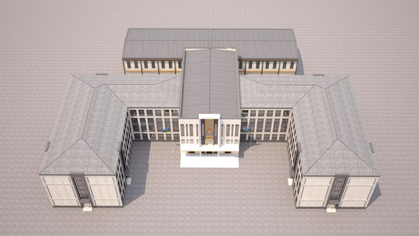 School building architecture 3D model - TurboSquid 1542191