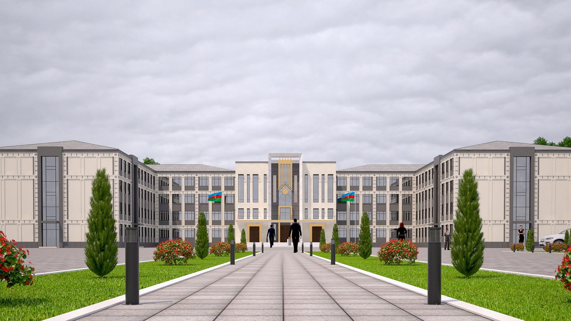 School Building Architecture 3D Model - TurboSquid 1542191