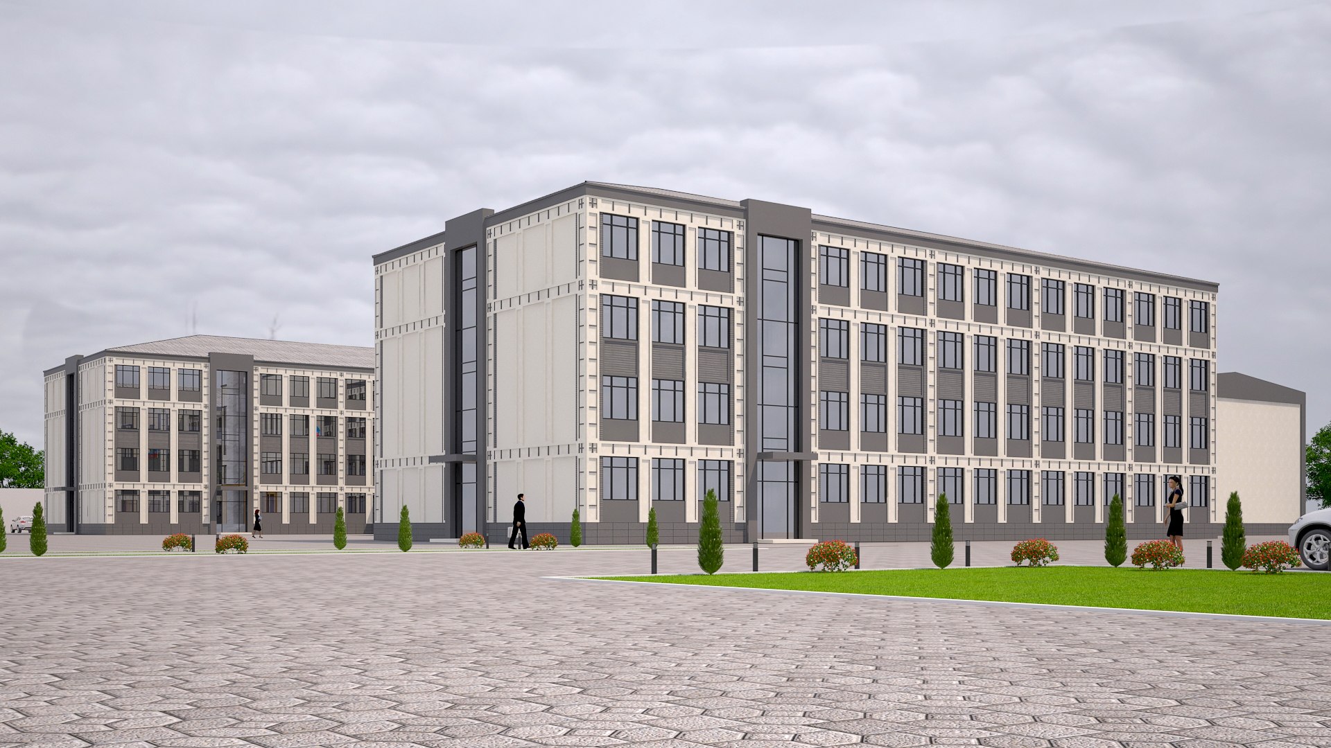 School Building Architecture 3D Model - TurboSquid 1542191