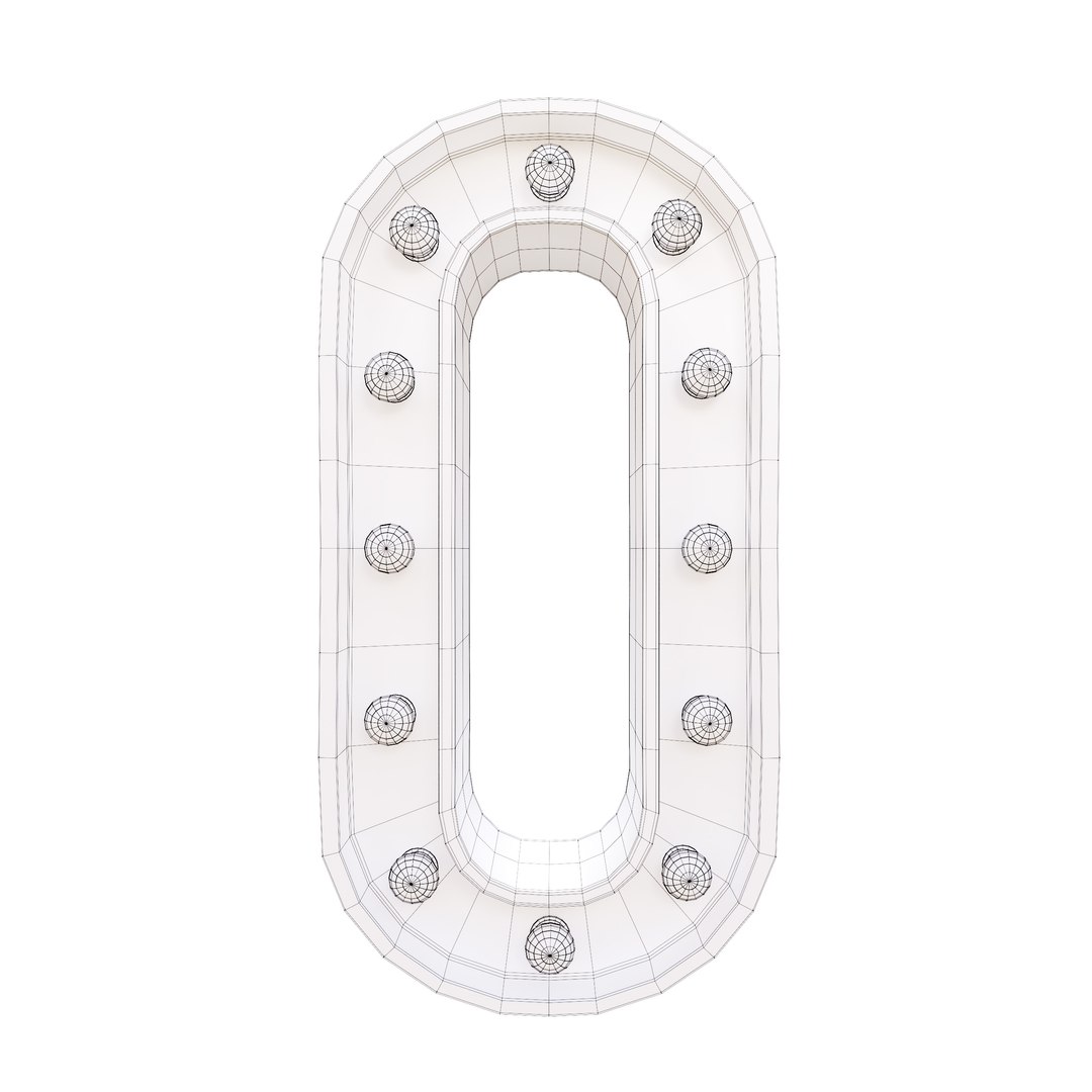 3D Marquee Number Zero Light Bulb Glow Sign - TurboSquid 1973570