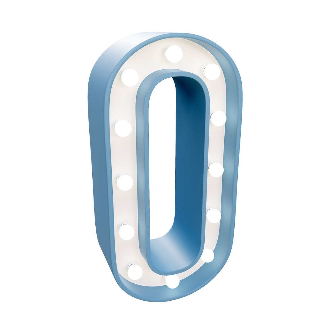 3D Marquee Number Zero Light Bulb Glow Sign - TurboSquid 1973570