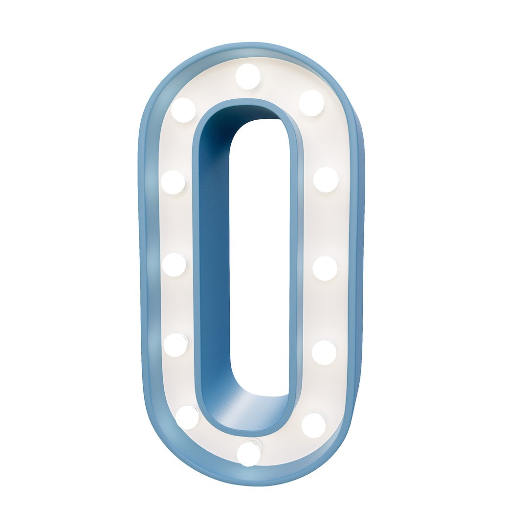 3D Marquee Number Zero Light Bulb Glow Sign - TurboSquid 1973570