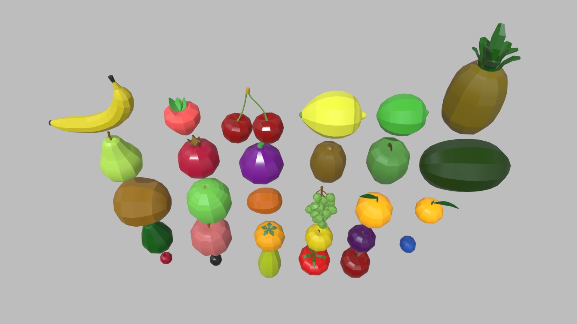 Low Poly Fruit Pack 3D Model - TurboSquid 2044772