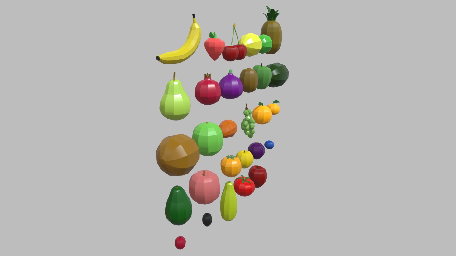 Low Poly Fruit Pack 3D Model - TurboSquid 2044772