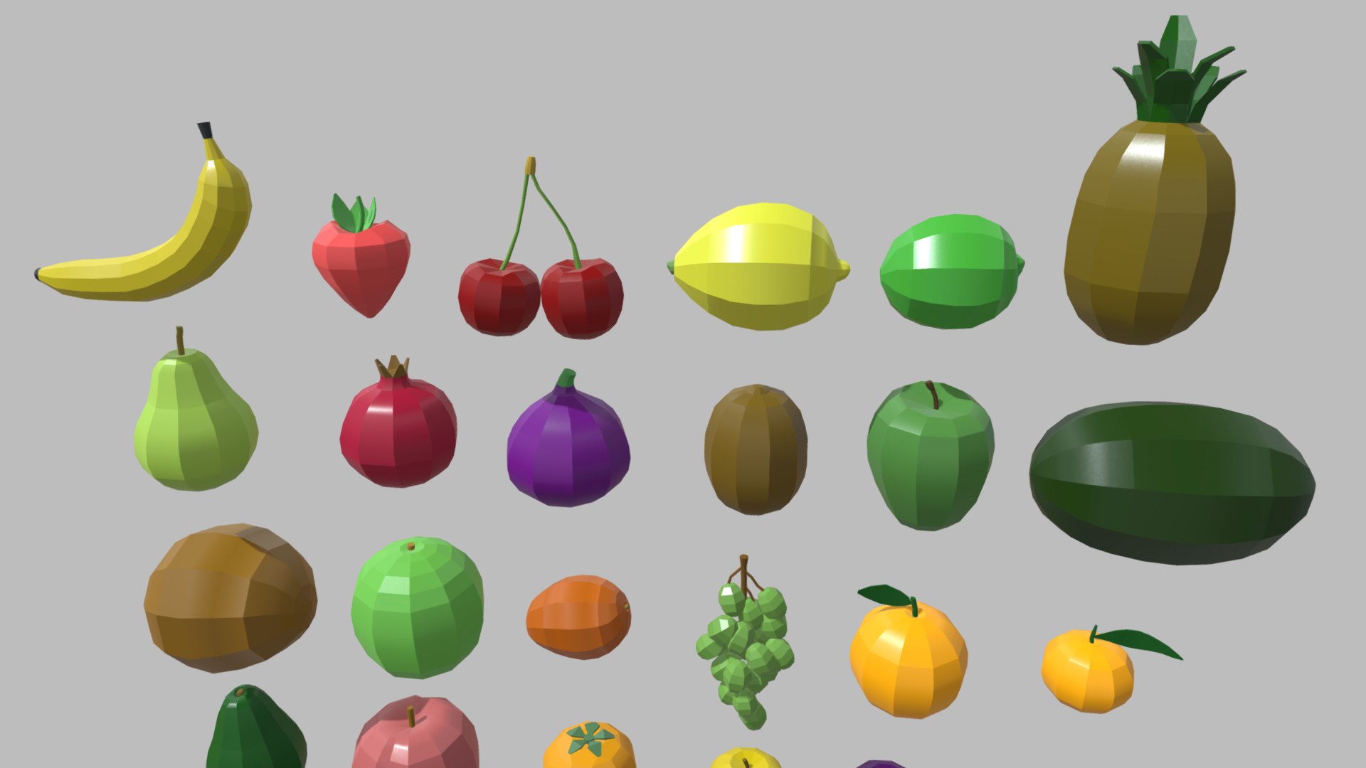 Low Poly Fruit Pack 3D Model - TurboSquid 2044772