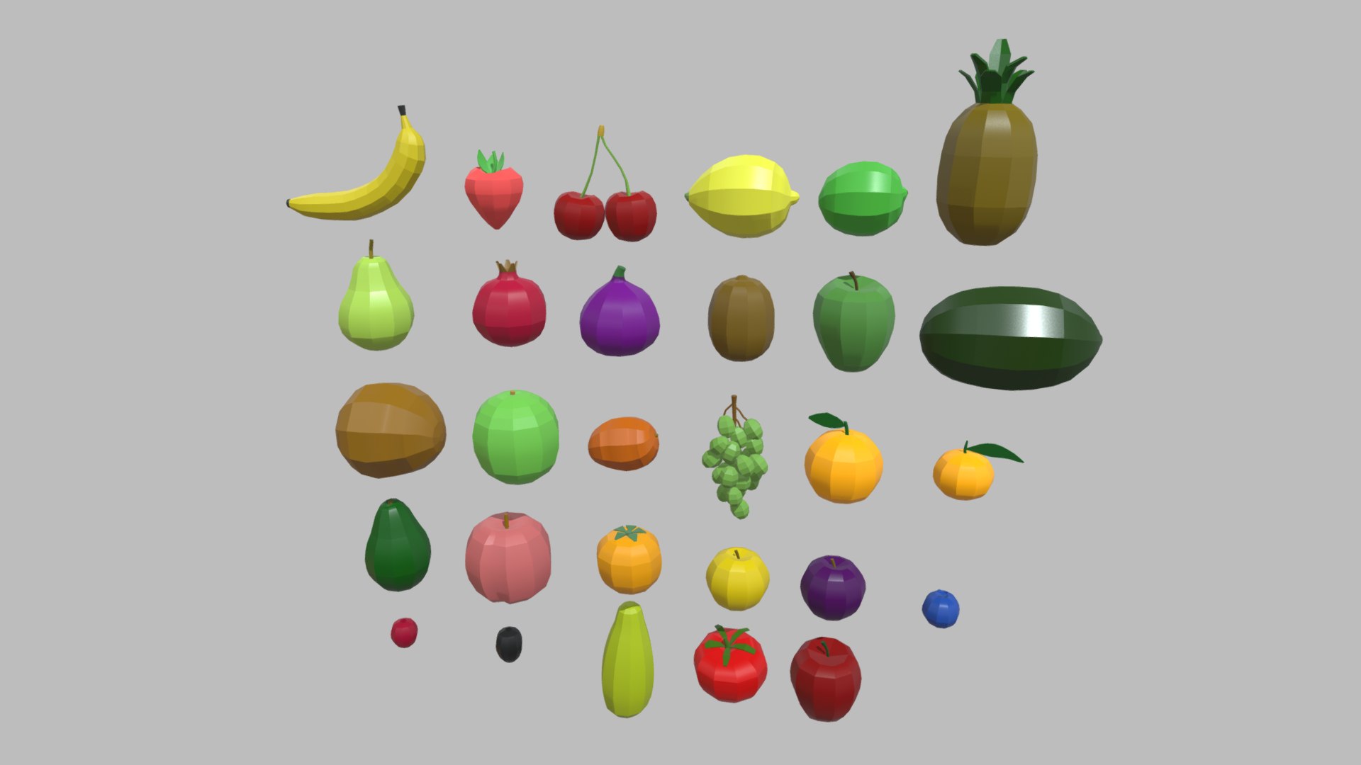 Low Poly Fruit Pack 3D Model - TurboSquid 2044772