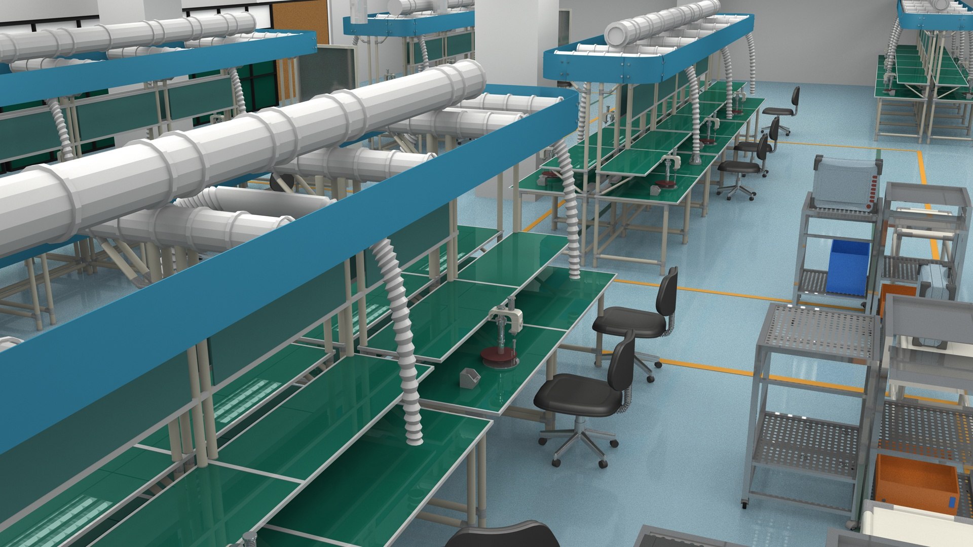 3D Factory Production Line Scenario Model - TurboSquid 2038494