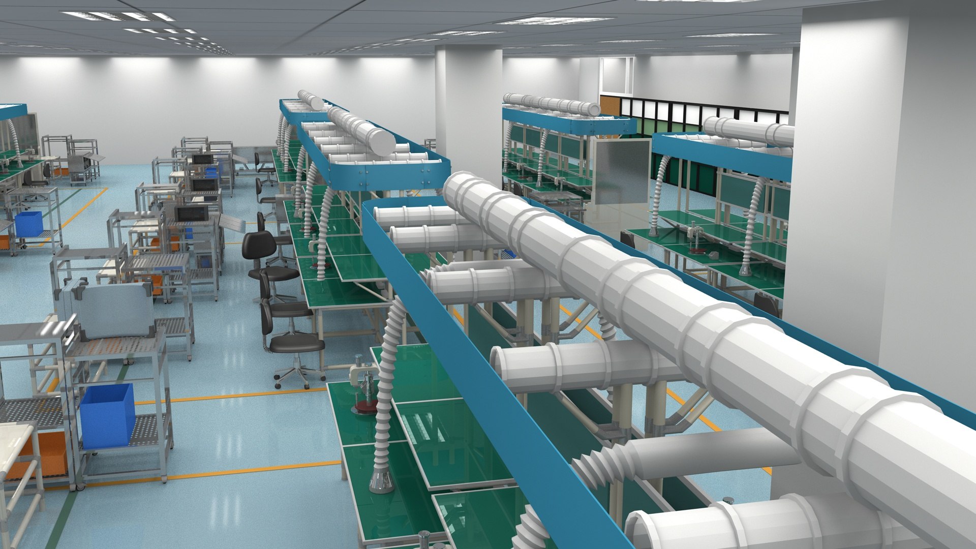 3D Factory Production Line Scenario Model - TurboSquid 2038494