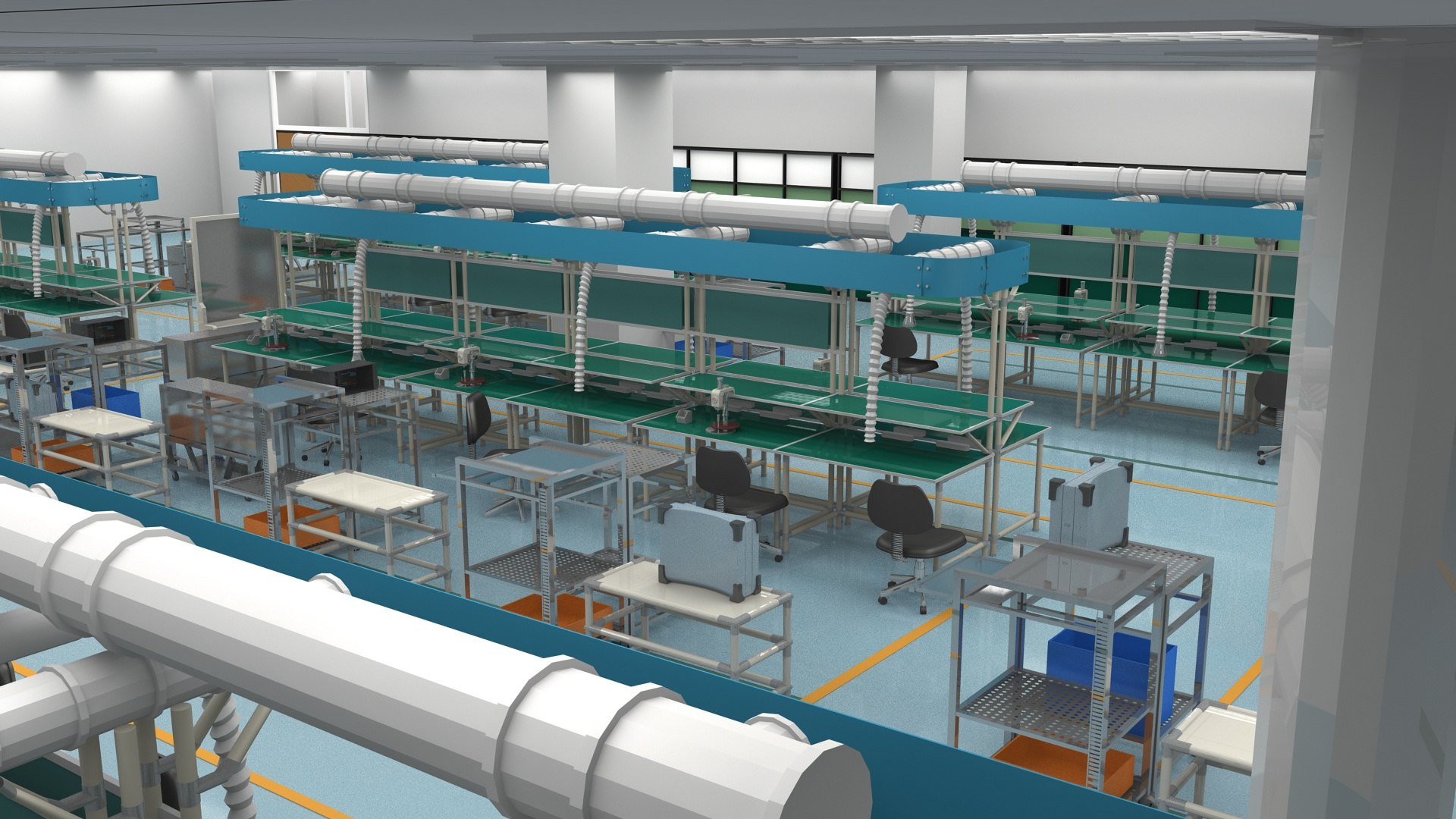 3D Factory Production Line Scenario Model - TurboSquid 2038494