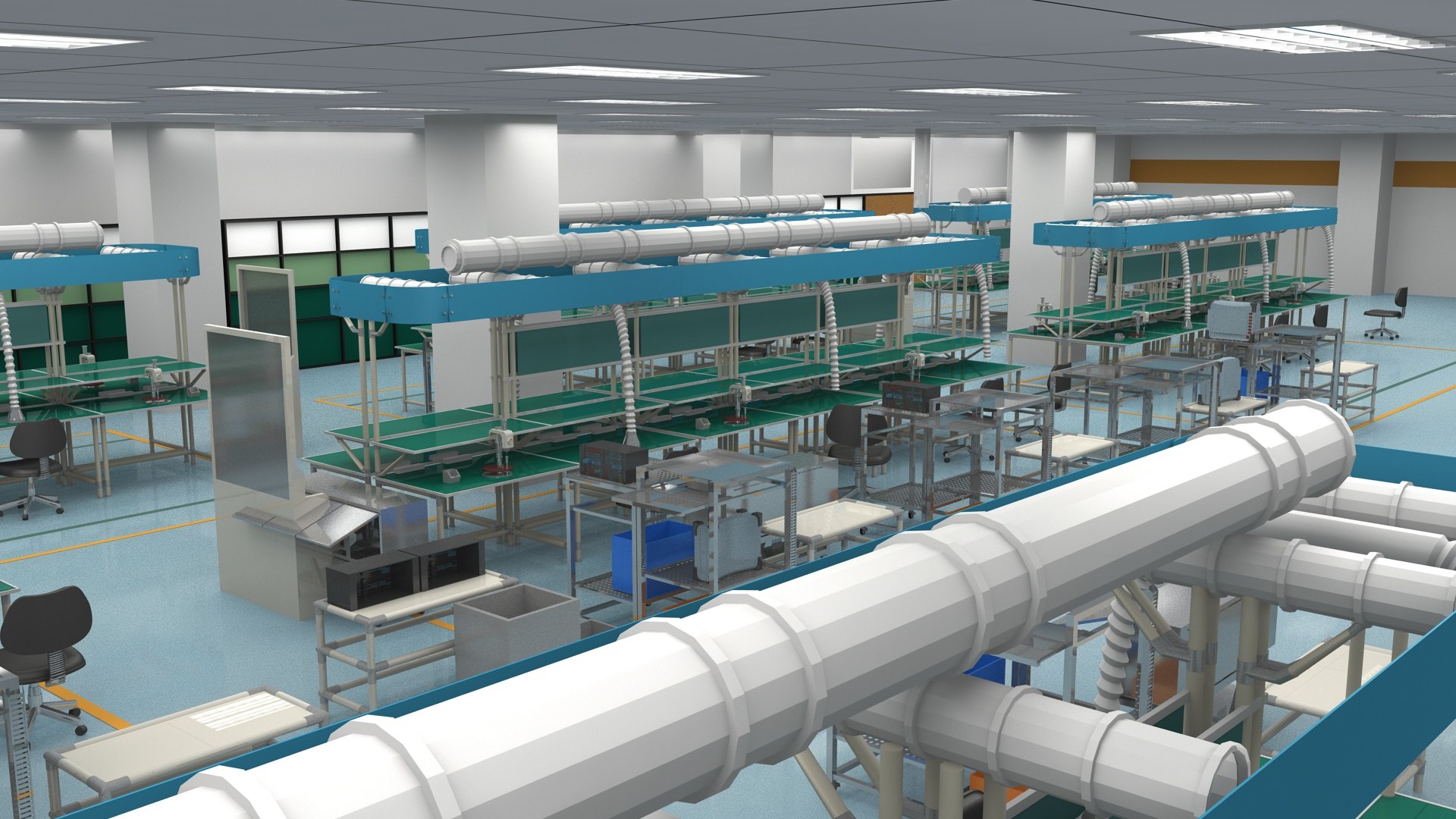 3D Factory Production Line Scenario Model - TurboSquid 2038494