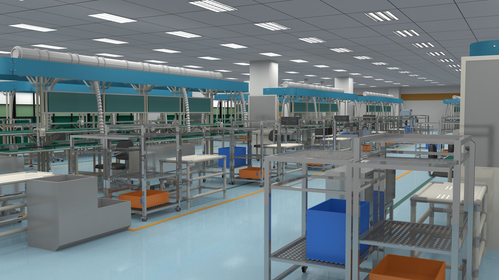 3D Factory Production Line Scenario Model - TurboSquid 2038494