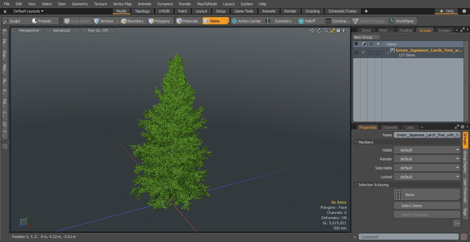 3D Green Japanese Larch Tree with Cones model - TurboSquid 1860959