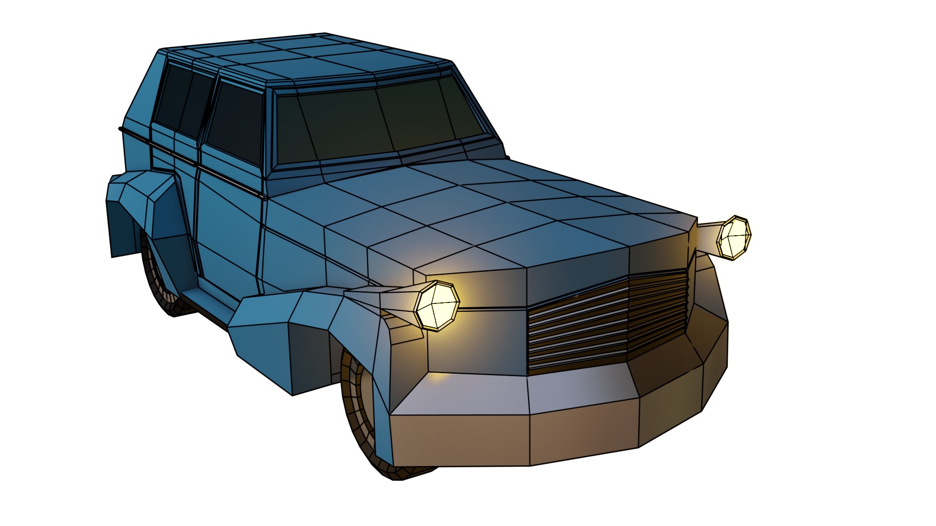 3D Low Poly Old Timey Gangster Car Model - TurboSquid 1878336