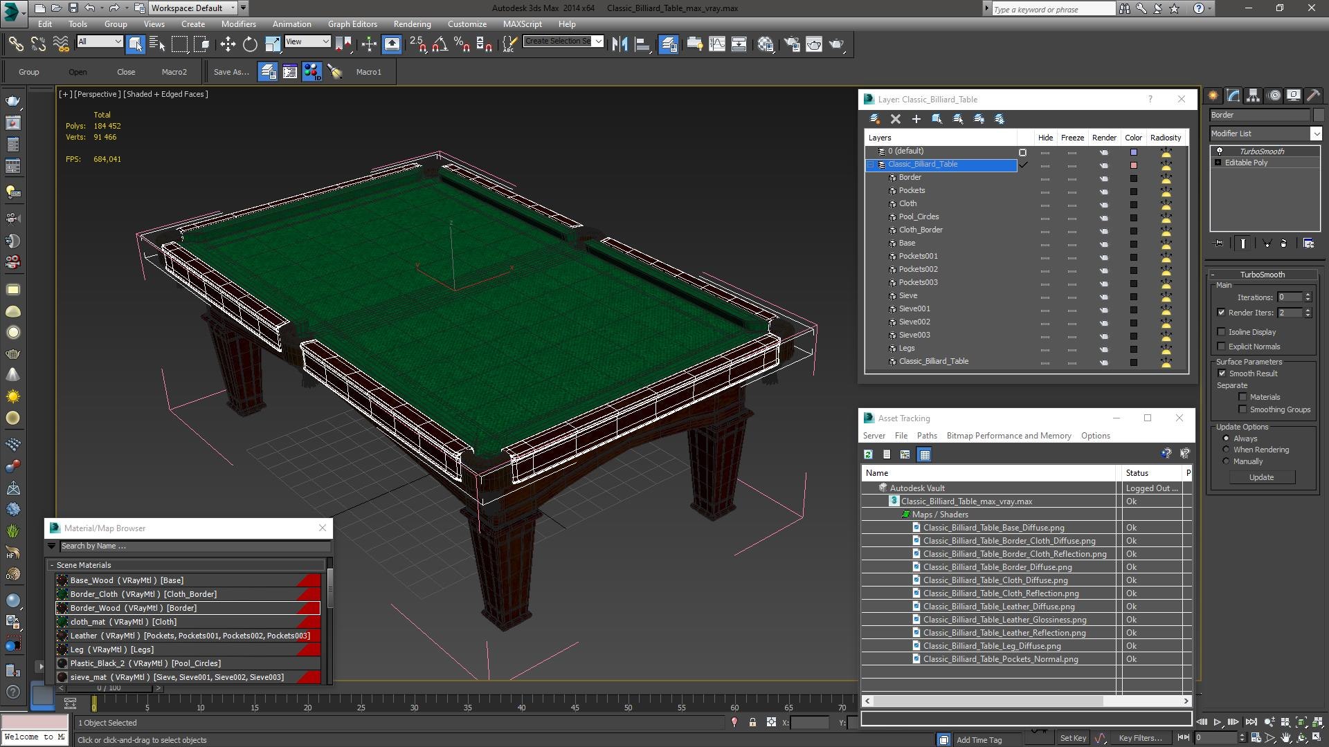 3D Classic Billiard Table - TurboSquid 2246850