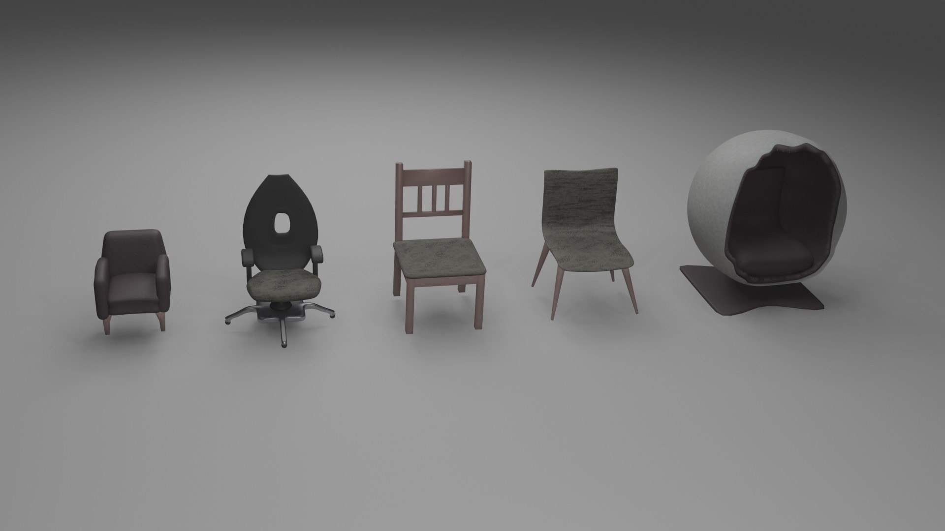 Chairs Pack 5 Chairs 3D Model - TurboSquid 2098209