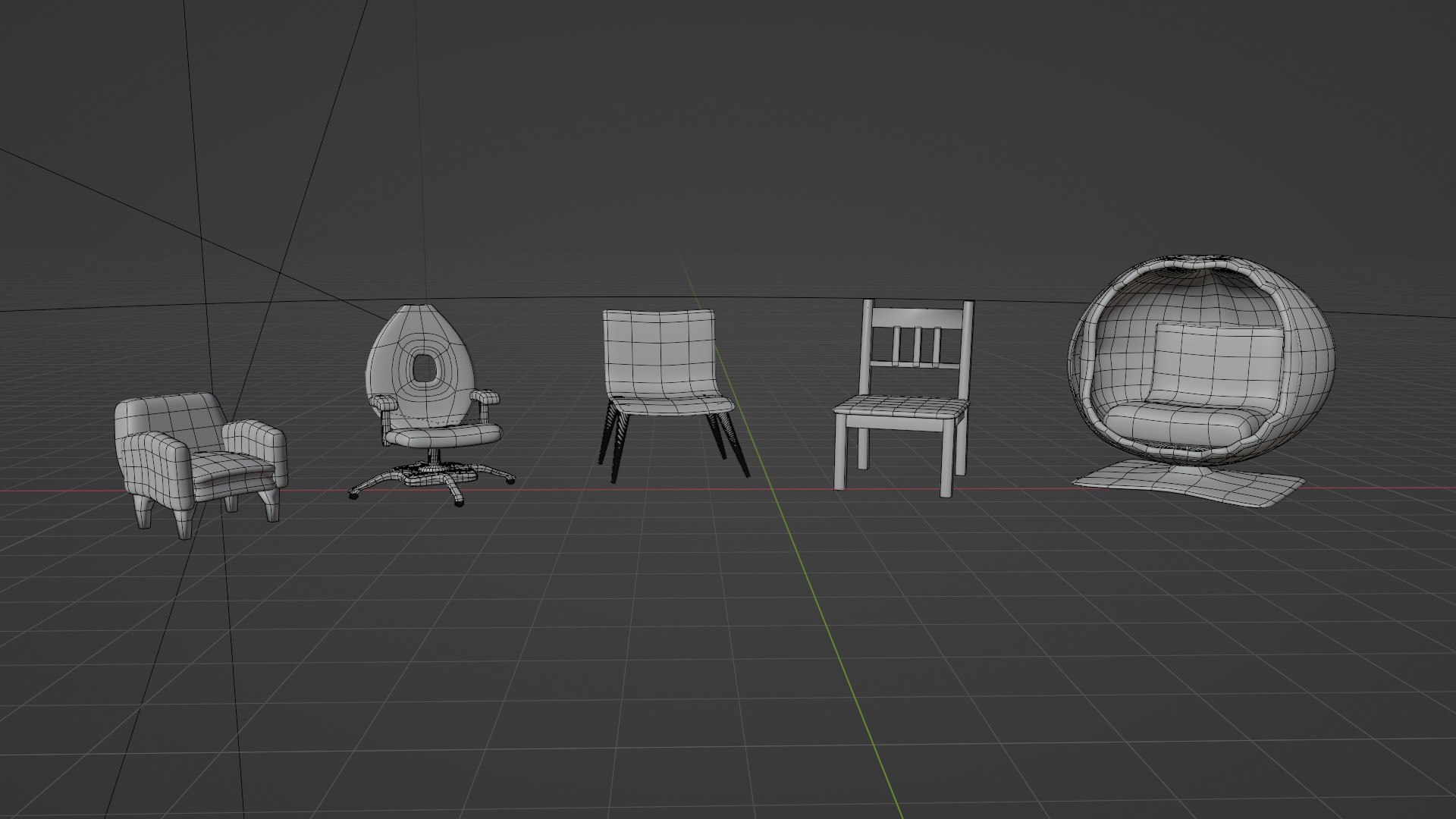 Chairs Pack 5 Chairs 3D Model - TurboSquid 2098209