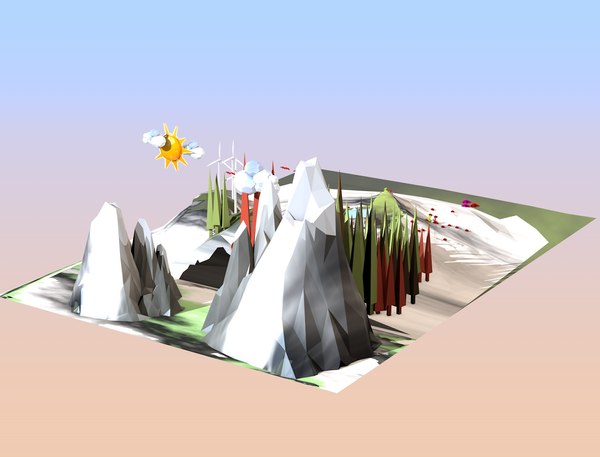 Cartoon landscape 3D model - TurboSquid 1191552