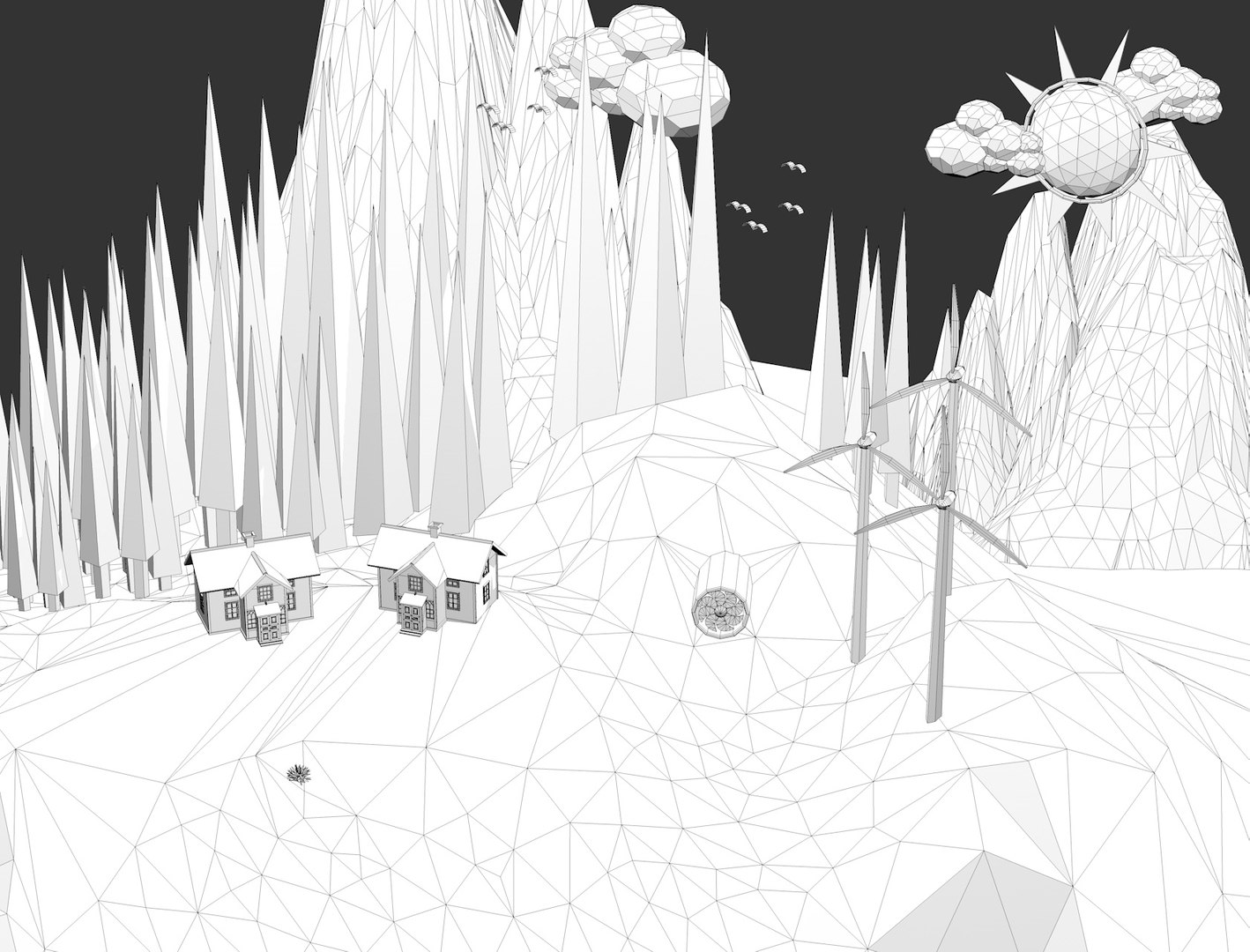 Cartoon Landscape 3D Model - TurboSquid 1191552