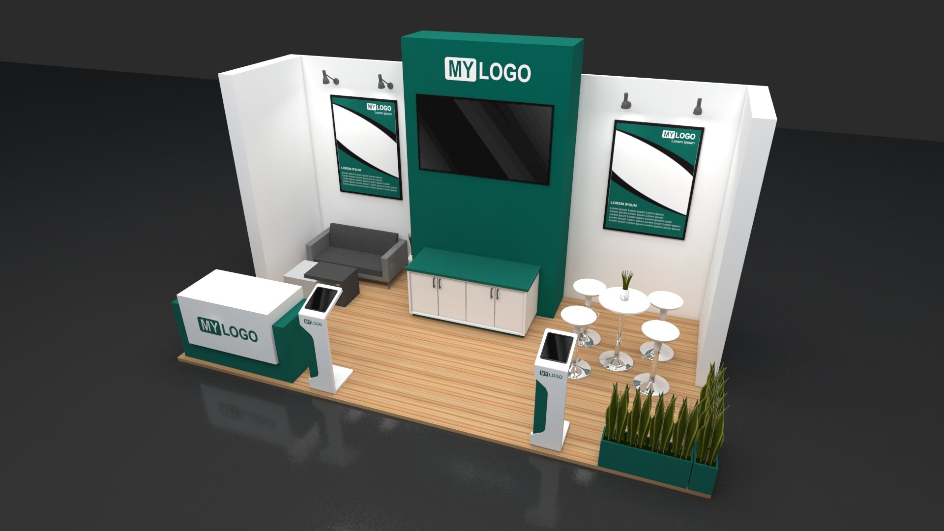 3D Booth 3x6m - TurboSquid 2009835