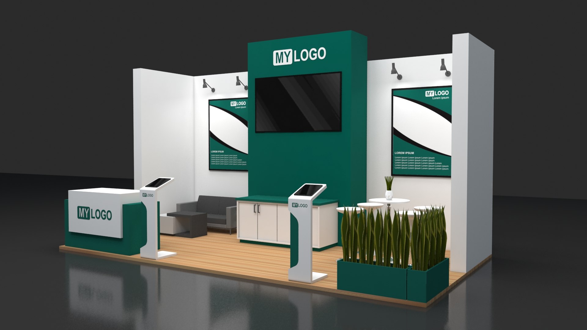 3D Booth 3x6m - TurboSquid 2009835