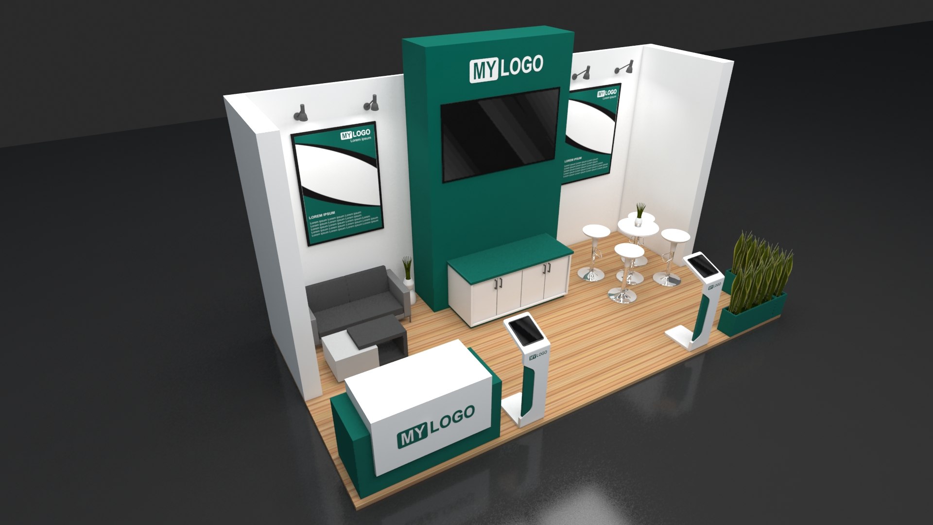 3D Booth 3x6m - TurboSquid 2009835