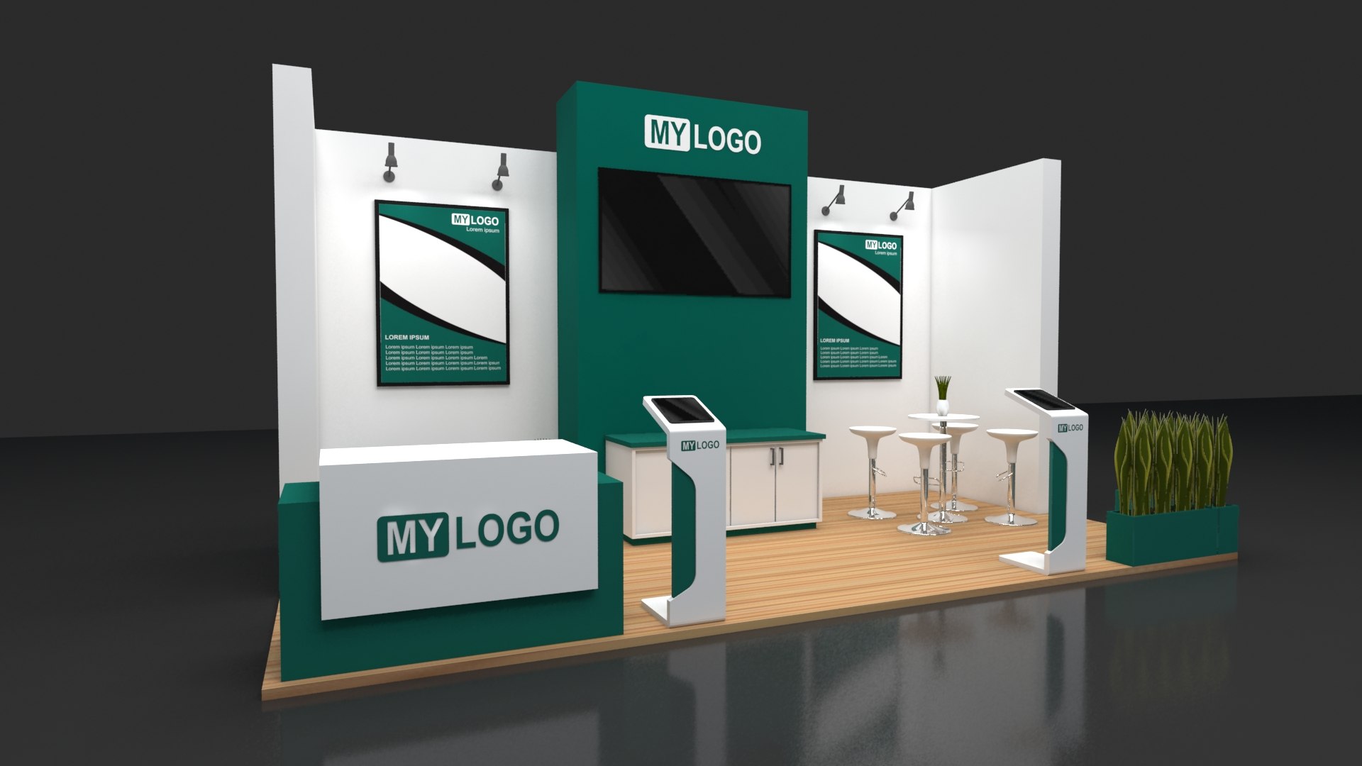 3D Booth 3x6m - TurboSquid 2009835