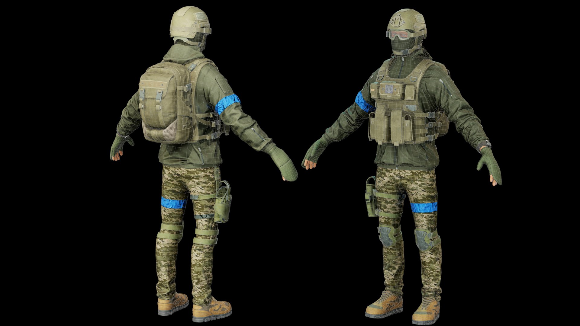 3D Ukraine Infantry Army Soldier Full Tactical Armor - TurboSquid 2334886